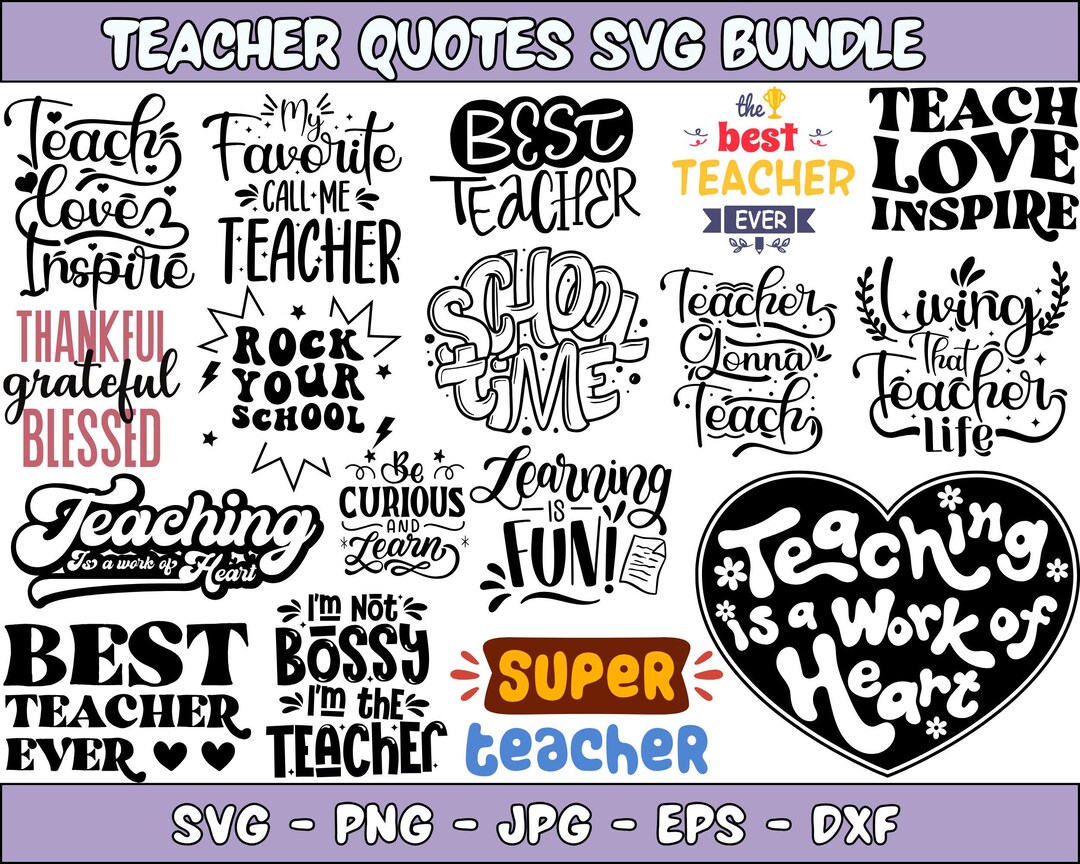 Teacher Svg Bundle,teacher Svg, School Svg, Teacher Gift Svg, Back to ...
