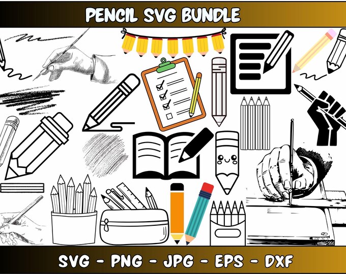 Pencil SVG, Pencil Clip Art, Teacher SVG, School Pencil Svg, School Svg ...