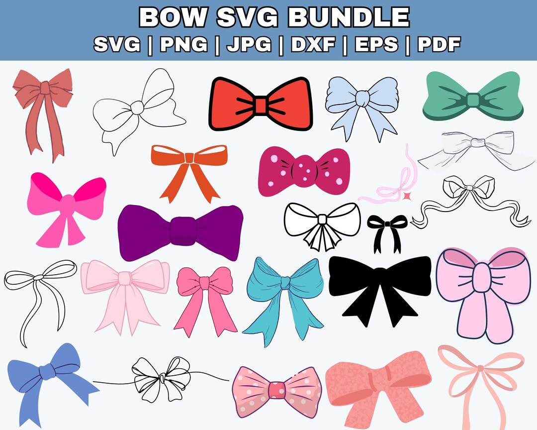 Bow SVG Bundle: Ribbon & Bowtie Cut Files (digital Download) - Etsy