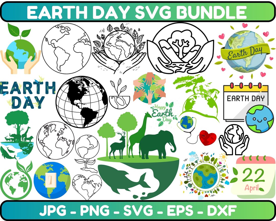 Earth Day SVG Bundle: Planet Graphics, Commercial Use (digital Files ...