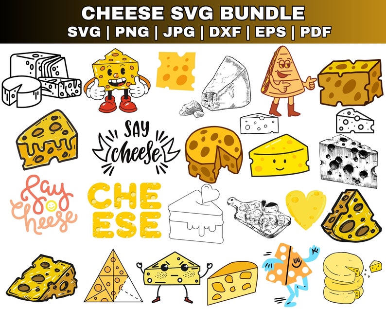 Cheese SVG Bundle\ Cheese SVG\ Cheese Clipart\ Cheese Cut Files for ...