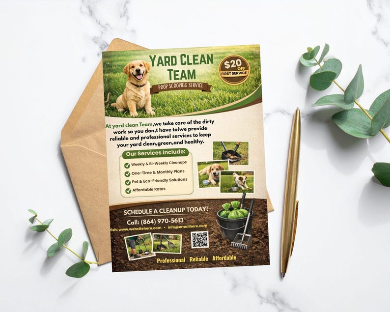 Editable Poop Scooping Service Flyer, Pet Waste Cleanup Marketing (8 ...