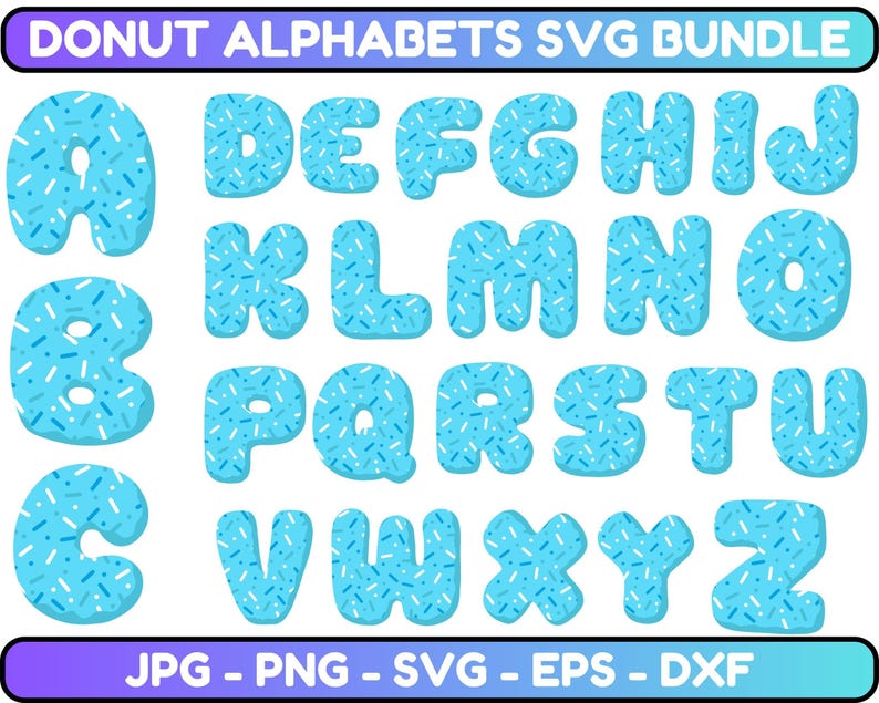 Blue Donut Alphabet SVG: Letters Font (digital Download) - Etsy
