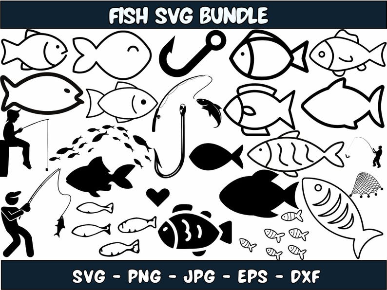 Fish SVG Bundle, Fish PNG Bundle, Fish Clipart, Fish SVG Cut Files for ...