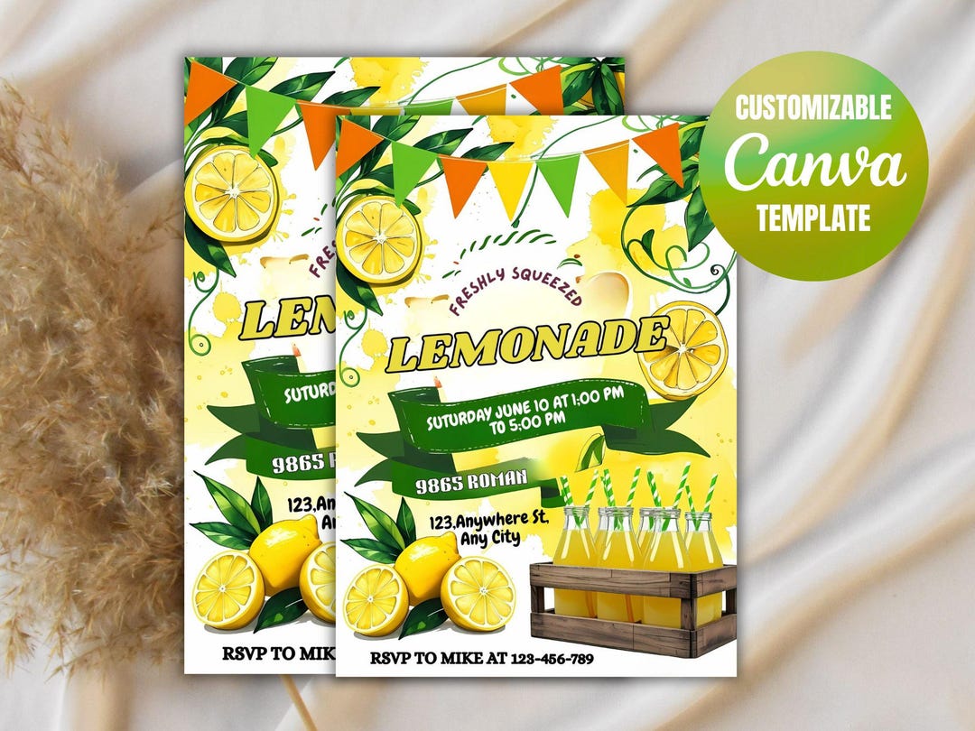 Editable Lemonade Stand Sign: Printable Summer Fundraiser Flyer (5x7 ...