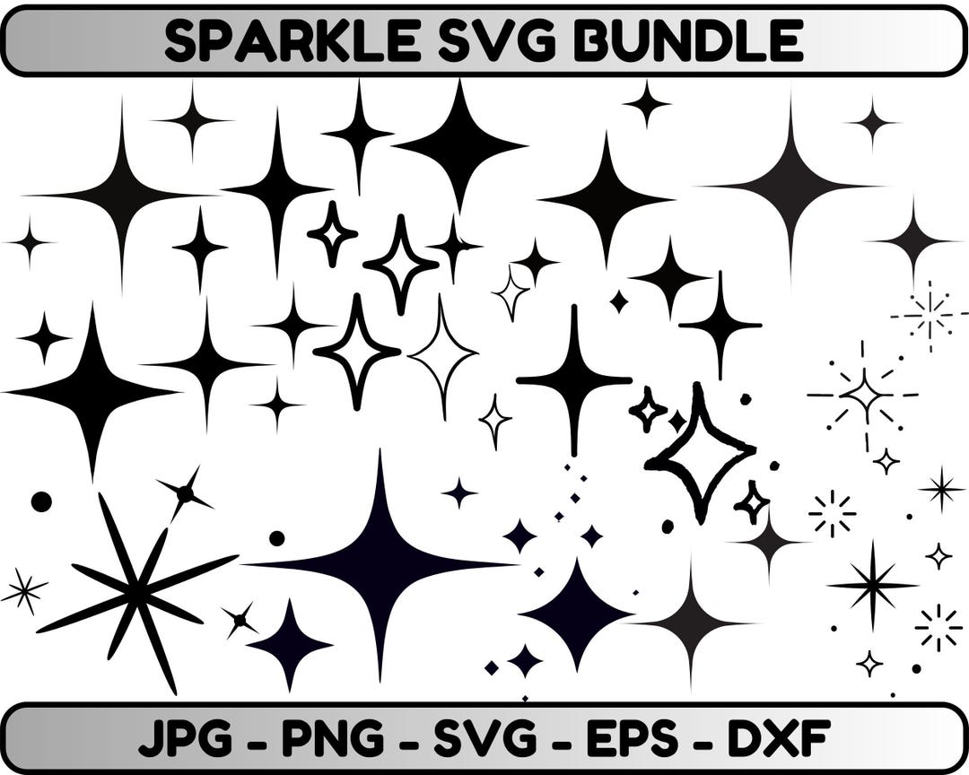 Sparkle SVG Bundle, Sparkle PNG Bundle, Sparkle Clipart, Sparkle Star SVG Cut Files for Cricut ...