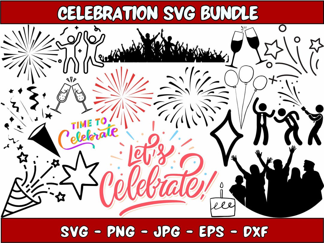 Celebration SVG Bundle: Party Decoration Cut Files (digital Download ...