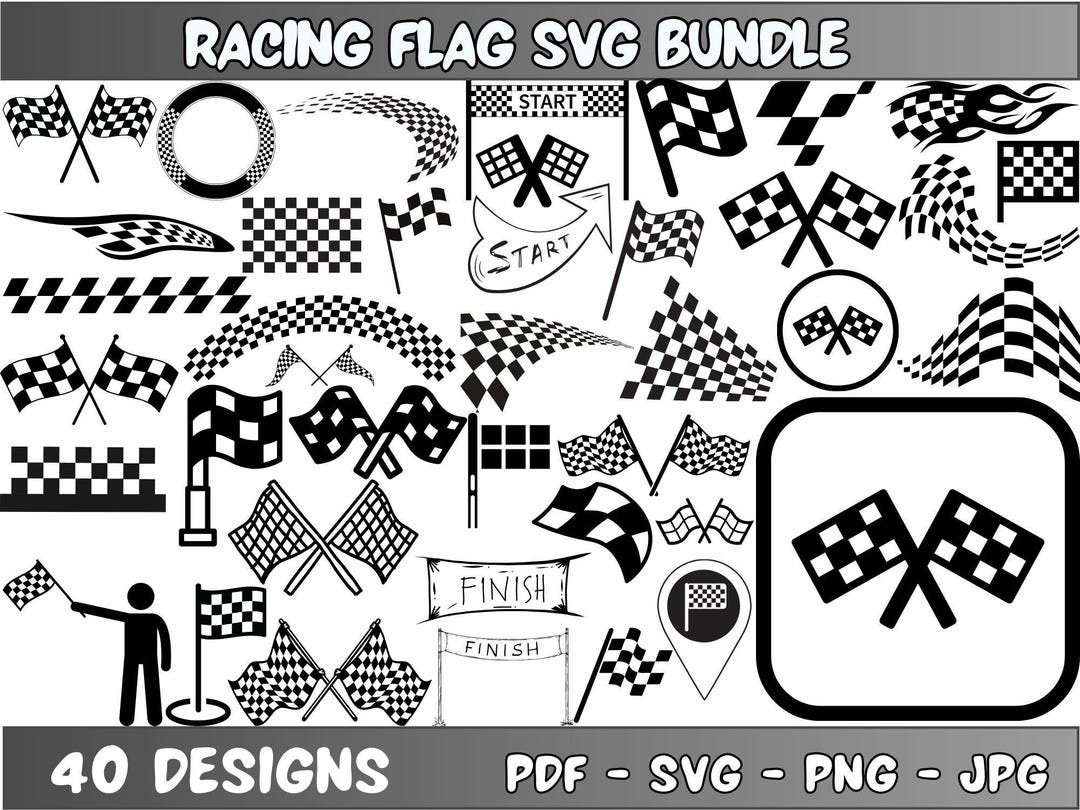 Race Flag Svg Bundle, Checkered Flag Svg, Racing Flag Svg,racing Flag ...