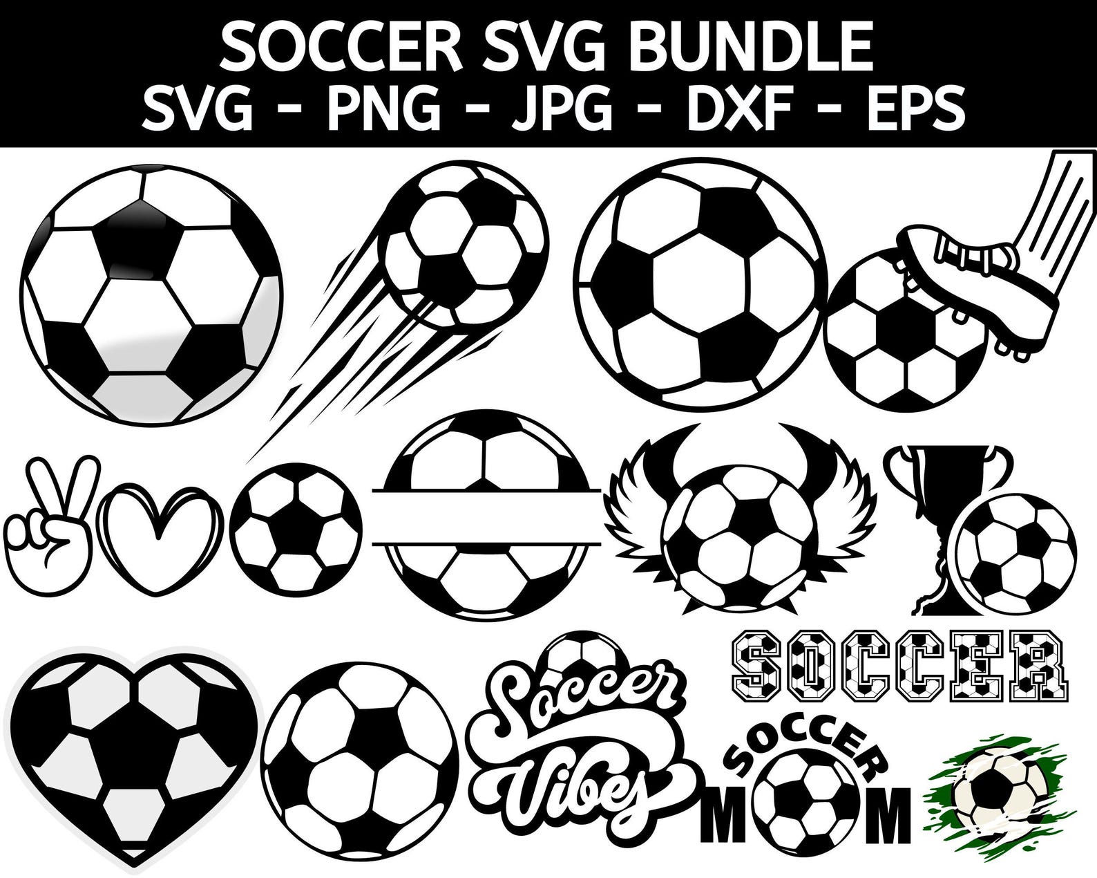 Soccer SVG Bundle: Ball Monogram, Team Designs (cut Files) - Etsy