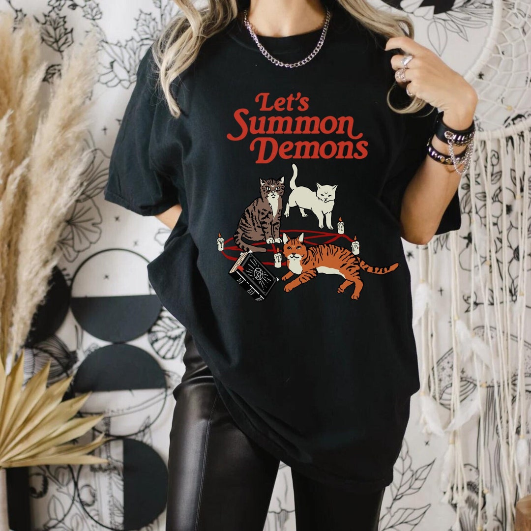 Let's Summon Demons, Occult Shirt, Baphomet, Creepy, Demon T-shirt ...
