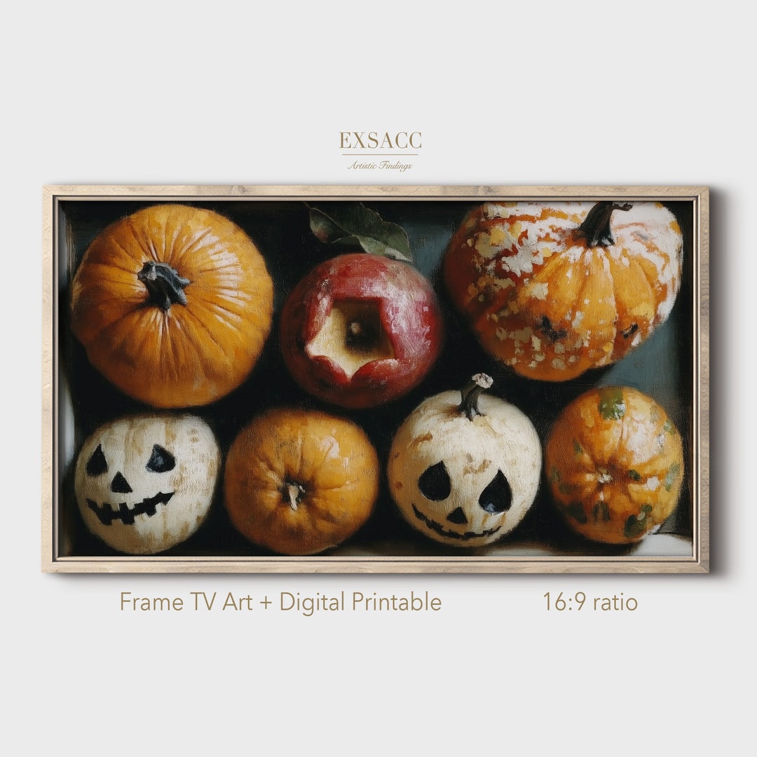 Spooky Frame TV Art Fall Harvest Painting, Bad Fruit Still Life ...
