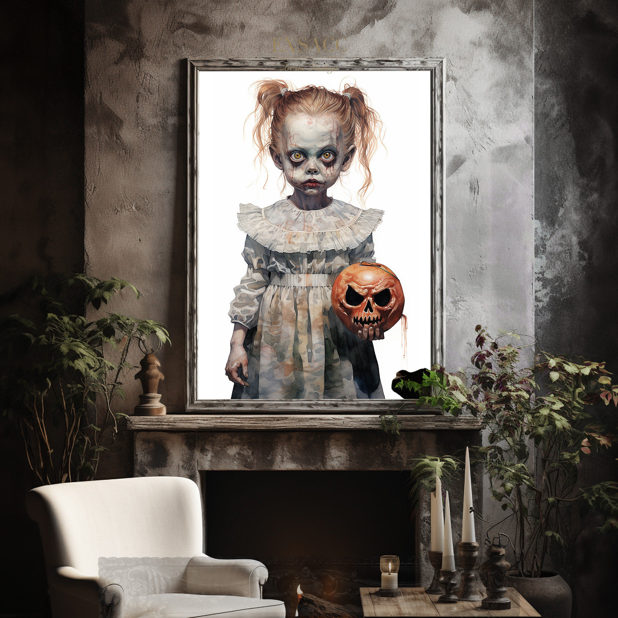 Halloween Decorations Scary Wall Decor | Creepy Wall Art INSTANT ...
