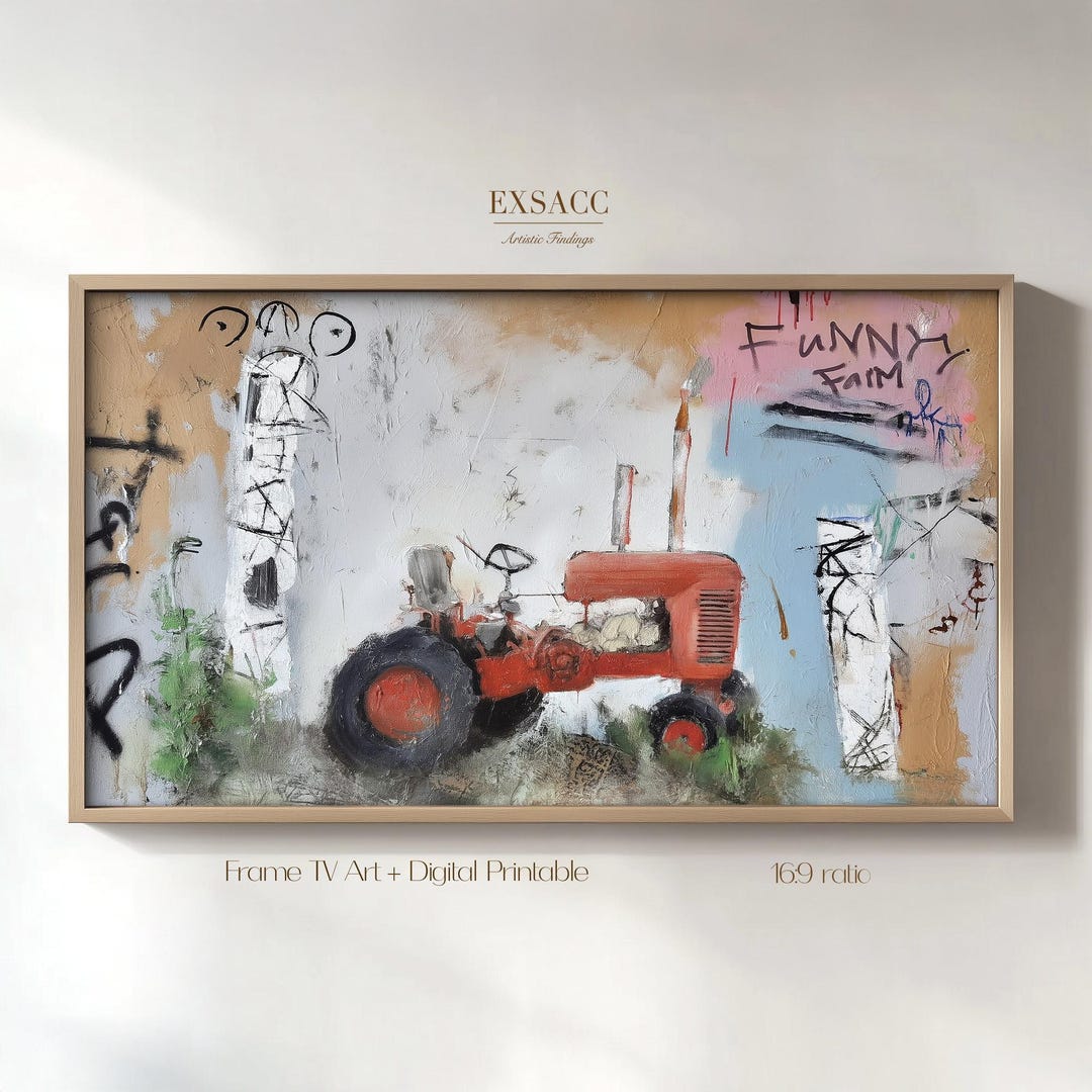 Tractor Abstract Graffiti Frame TV Art and Printable (digital Download ...
