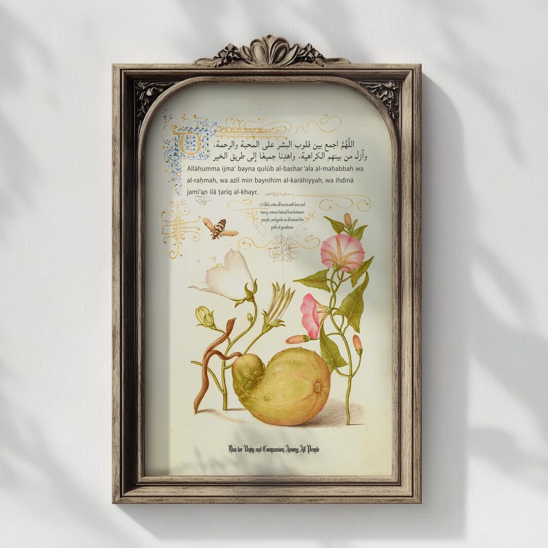 Dua for Unity Printable Islamic Wall Art, Vintage Botany Insect ...