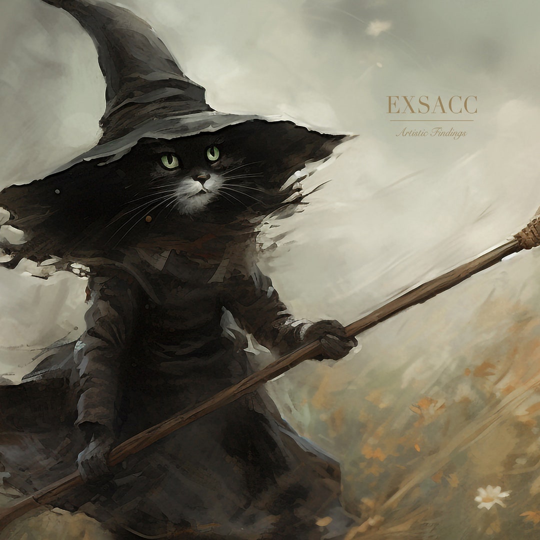 Desktop Wallpaper Laptop Wallpaper Cute Halloween Witch Cat - Etsy