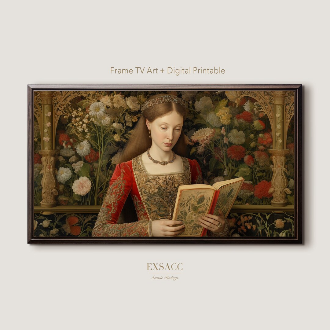 Tudor Girl Frame TV Art Vintage Style, Work Well as Desktop Wallpaper ...