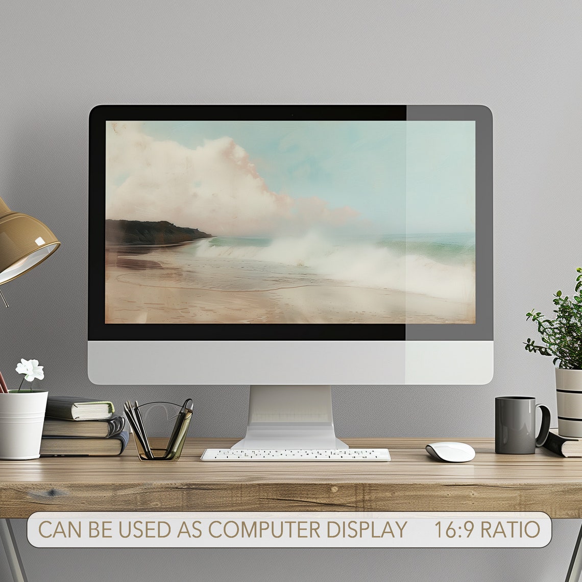 Cottagecore Frame TV Art Ocean Landscape, Works as Desktop Wallpaper ...