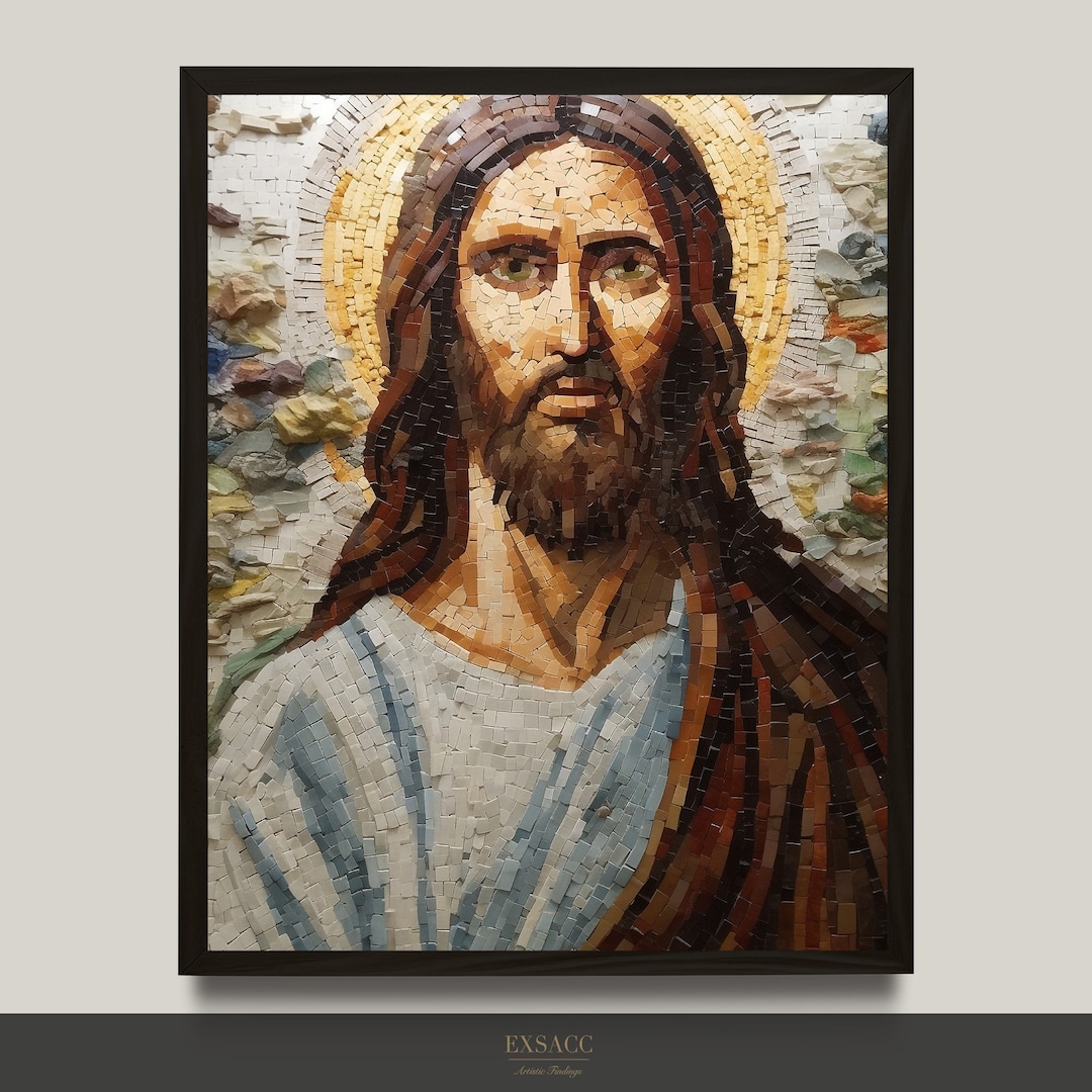 Jesus Christ Icon Christian Wall Decor Mosaic Mediterranean - Etsy