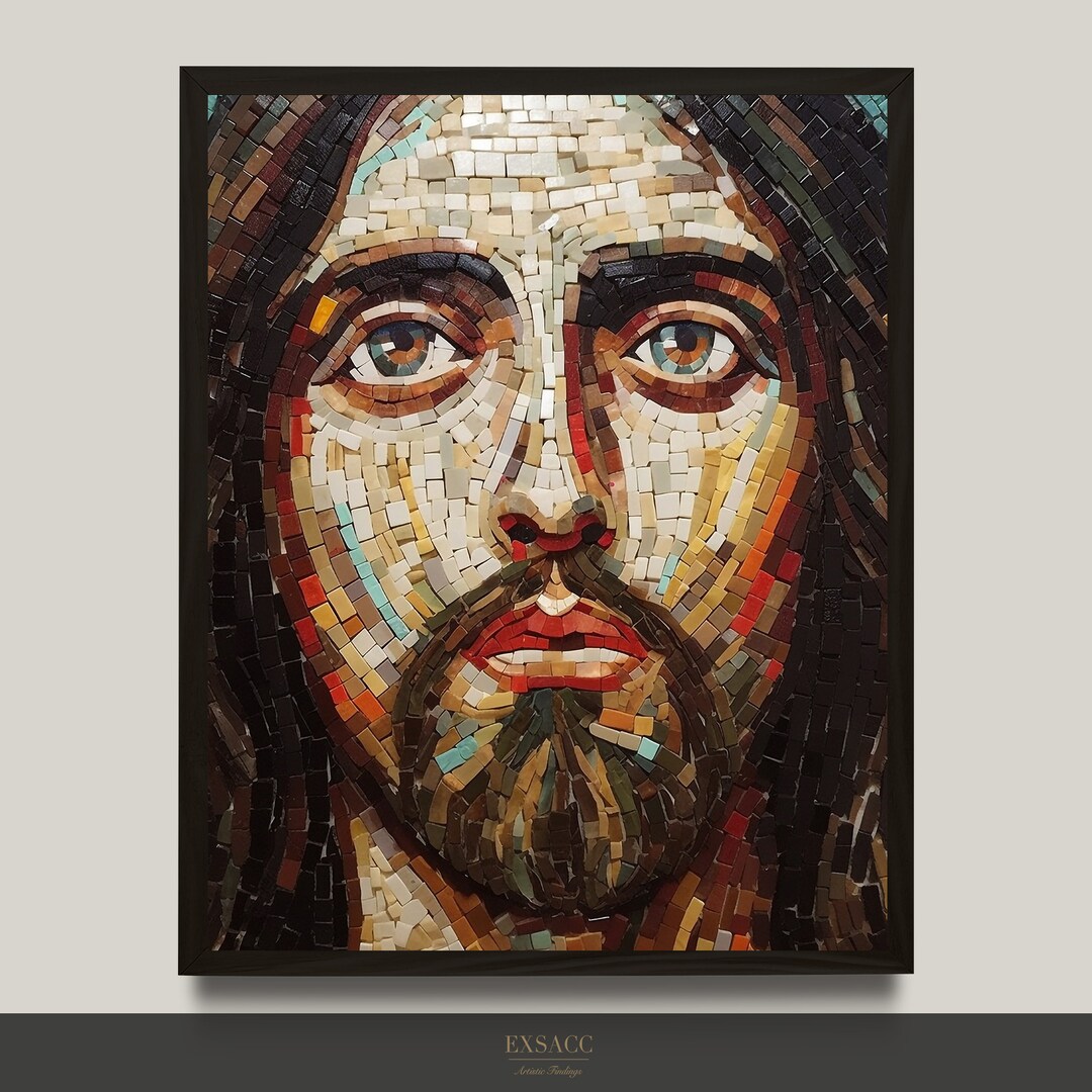Jesus Christ Icon Christian Wall Decor Mosaic Mediterranean Wall Art ...