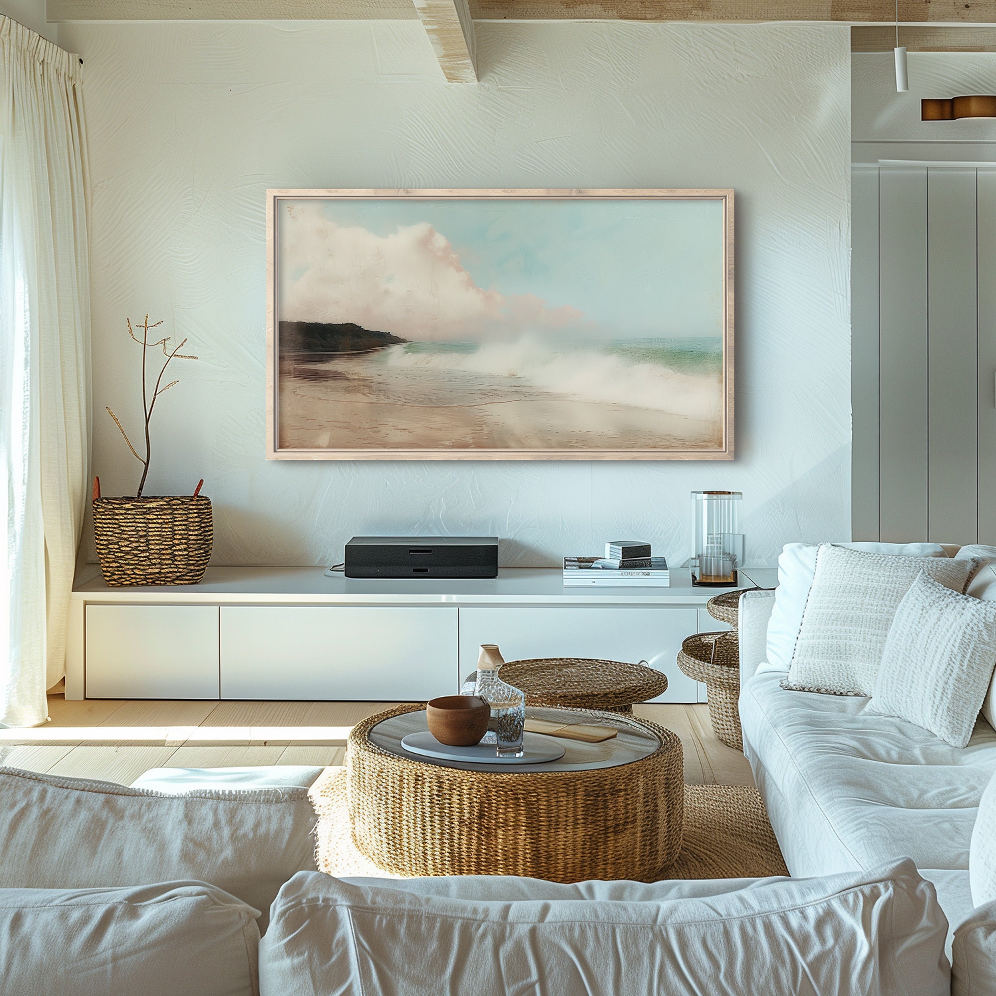 Cottagecore Frame TV Art Ocean Landscape, Works as Desktop Wallpaper ...