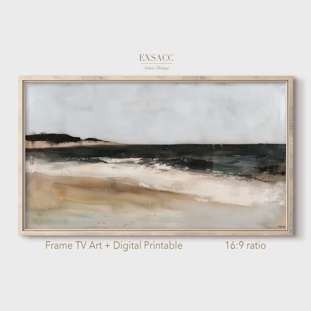 Dark Cottagecore Frame TV Art Ocean Landscape, Works as Desktop ...
