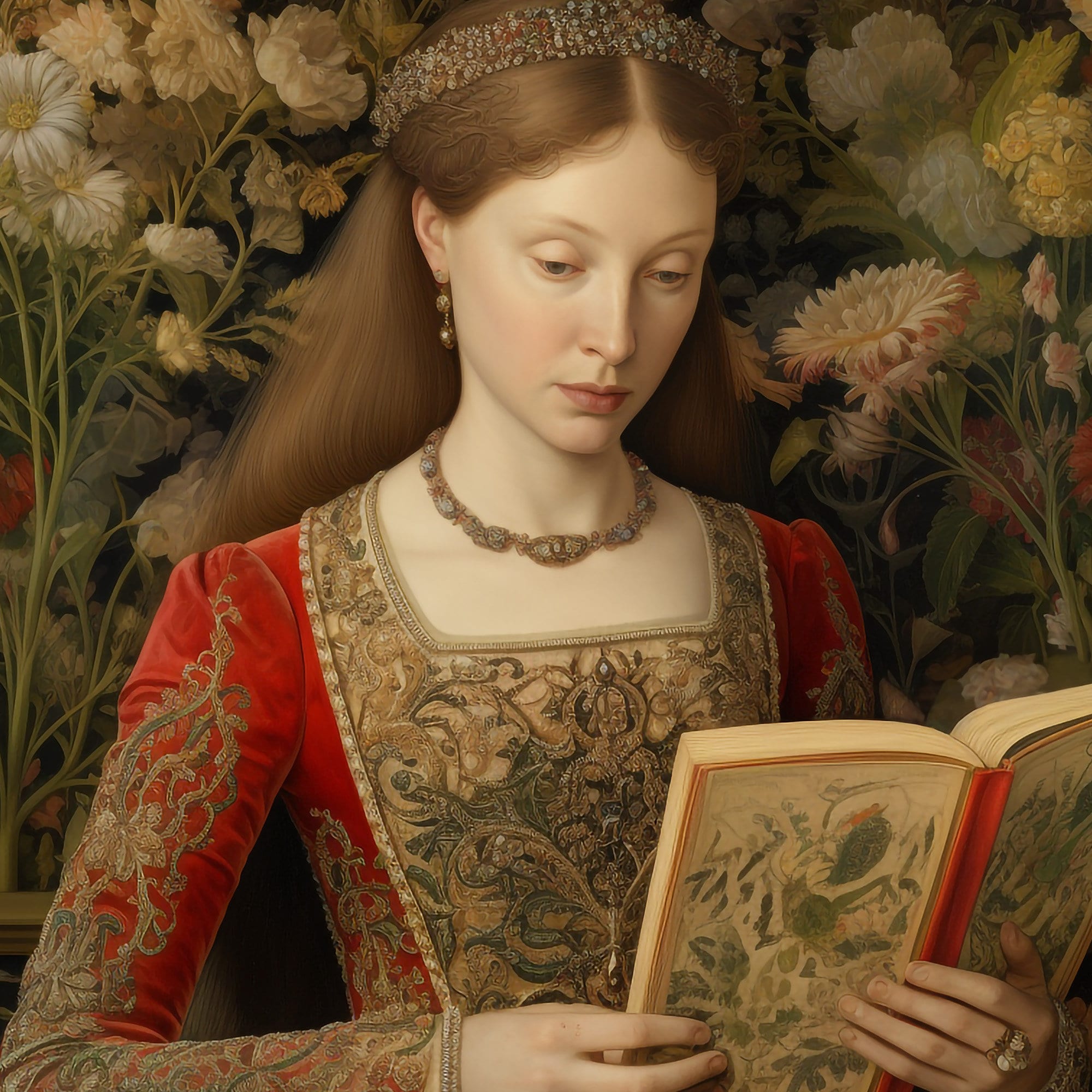 Tudor Girl Frame TV Art Vintage Style, Work Well as Desktop Wallpaper ...