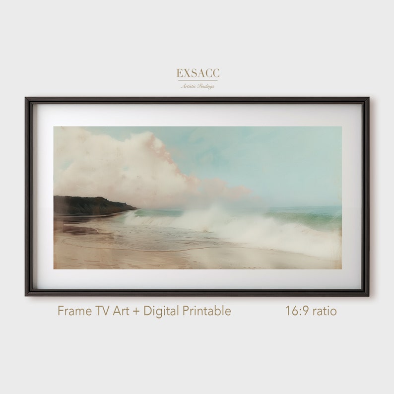 Cottagecore Ocean Landscape: Printable Frame TV Art, Desktop Wallpaper ...