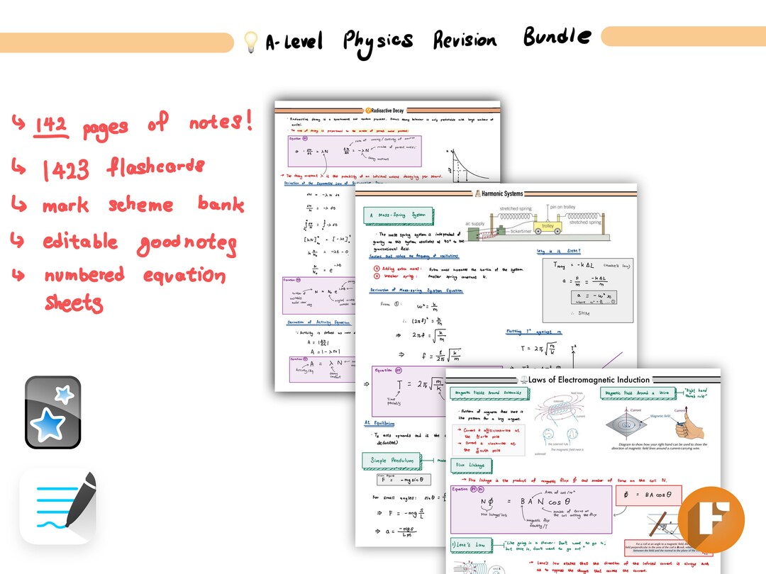 ULTIMATE A-level Physics Revision Bundle Complete Notes Flashcards Mark ...
