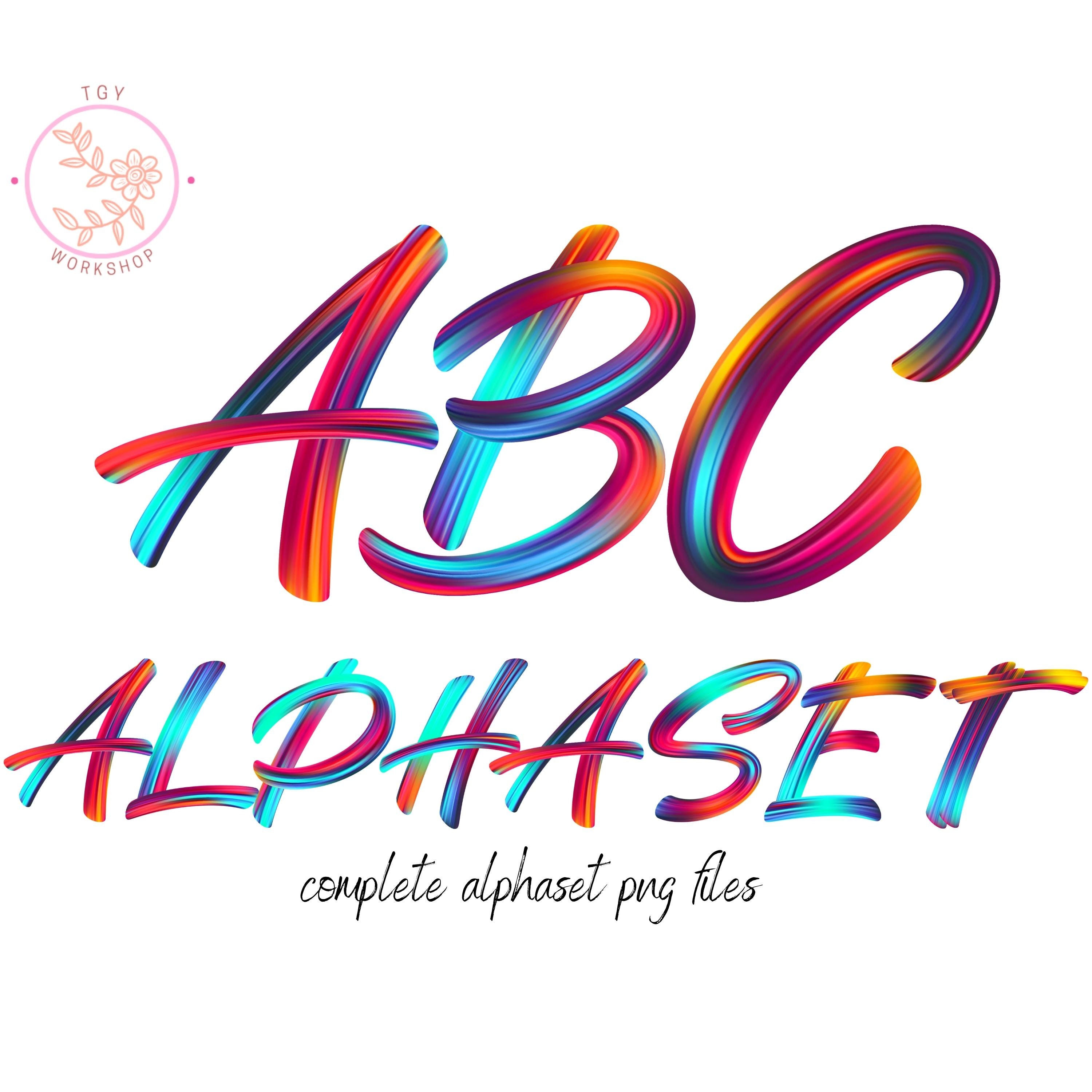 Rainbow Alphabet Clipart Big Caps, Uppercase ABC Alphabet Clip Art ...