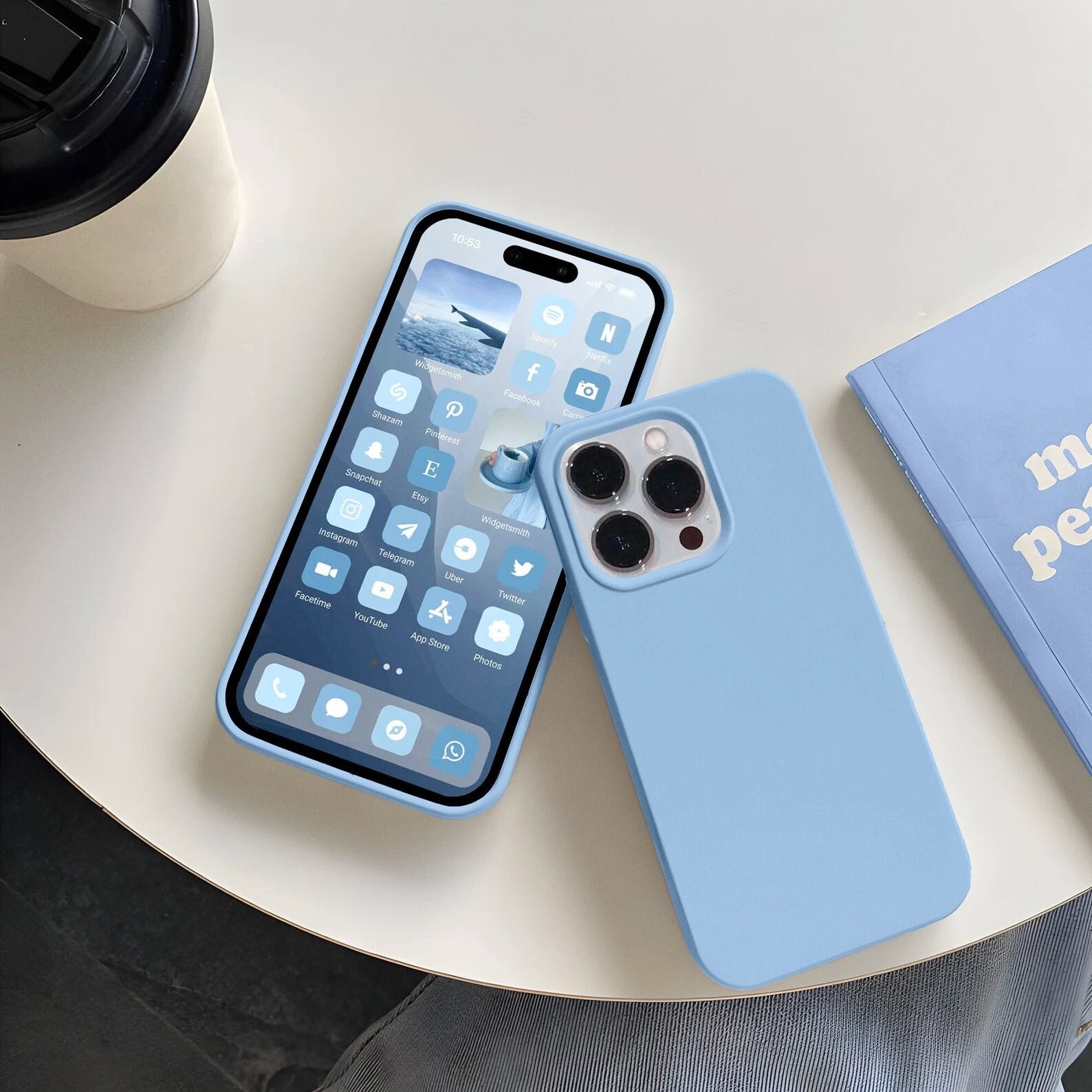 Buy Baby Blue Liquid Silicone Iphone Case & Ios App Icons Pack Online ...