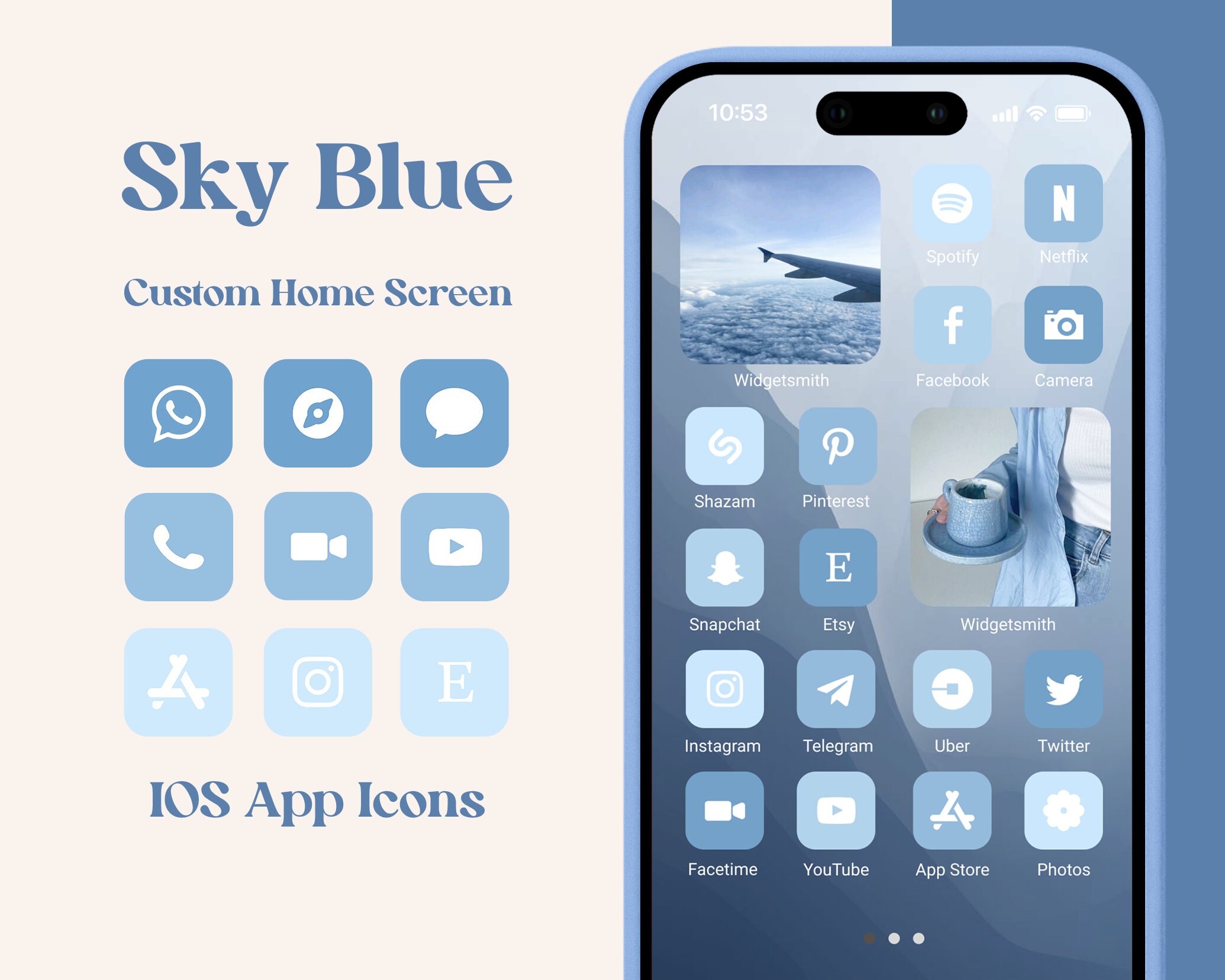 Baby Blue Apple Icons - Etsy