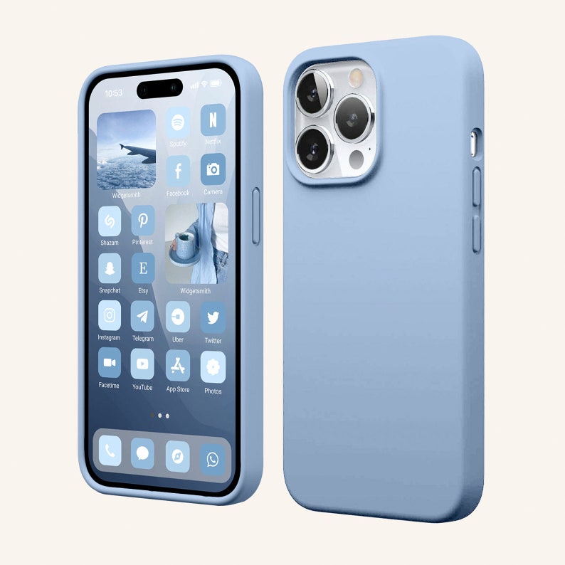 Buy Baby Blue Liquid Silicone Iphone Case & Ios App Icons Pack Online ...