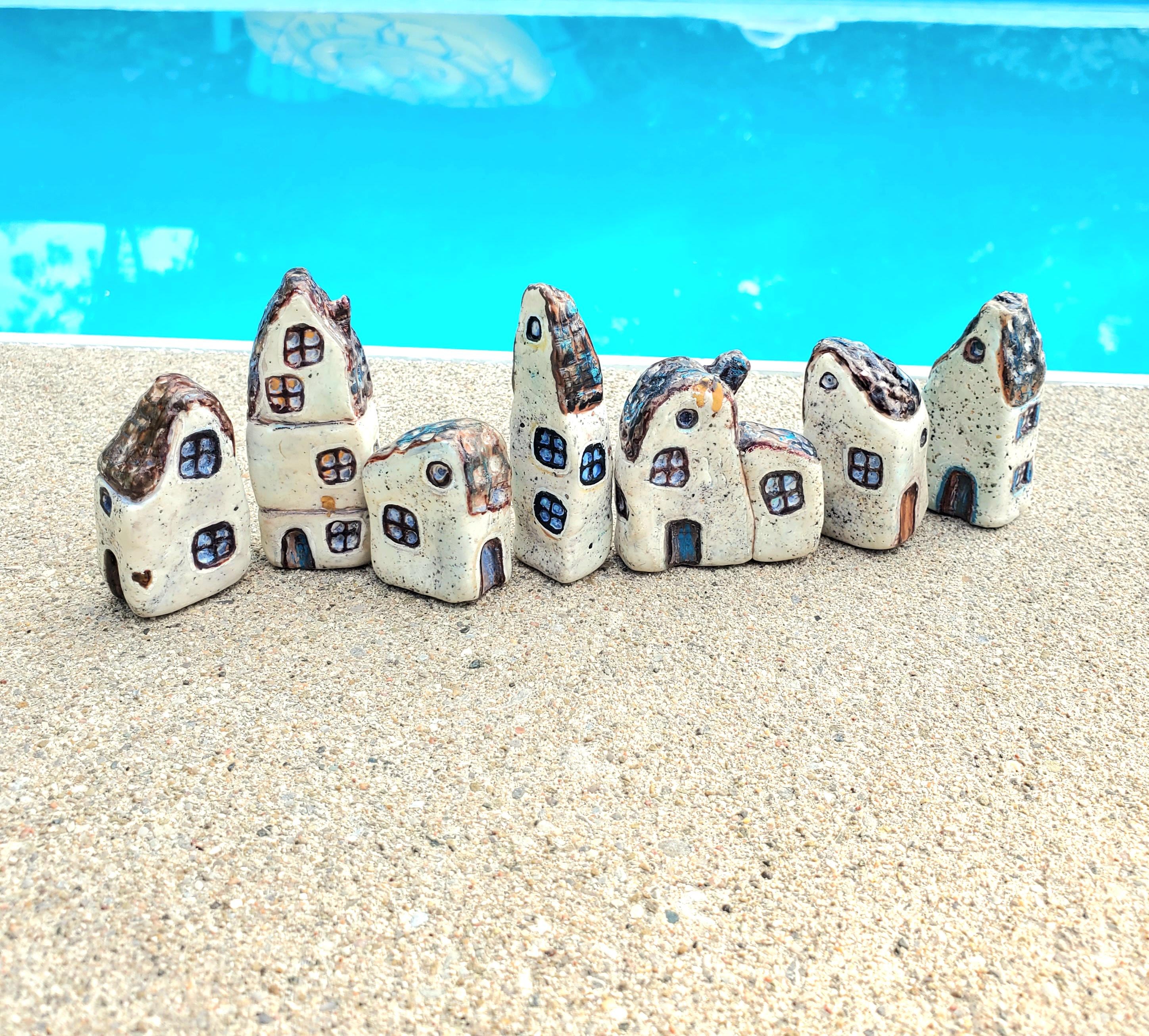 Miniature Clay Houses, Collectible Handmade Fairy Cottages, Rustic ...