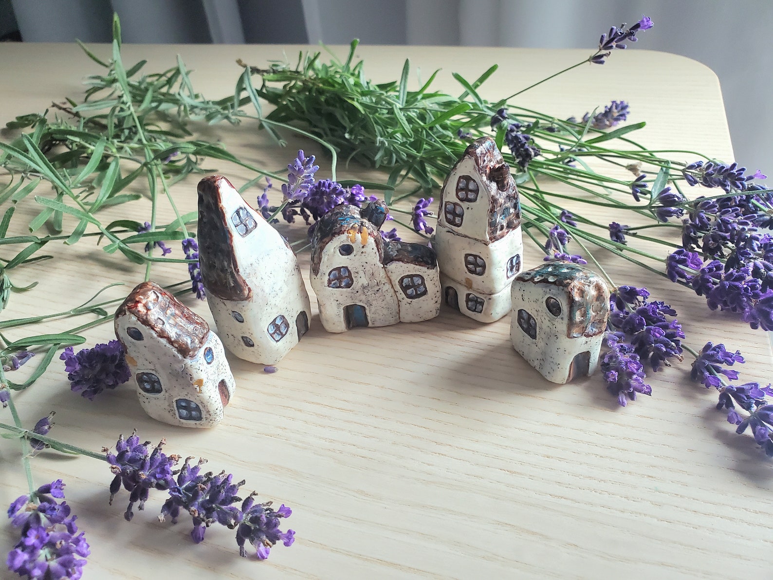 Miniature Clay Houses, Collectible Handmade Fairy Cottages, Rustic ...