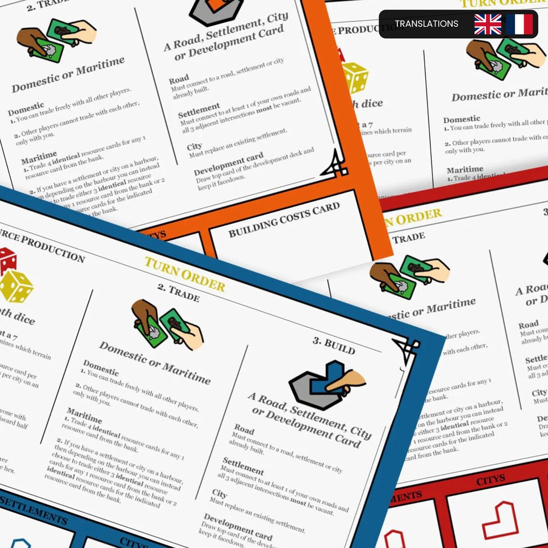 Catan Player, Print and Play, Player Mats - Etsy