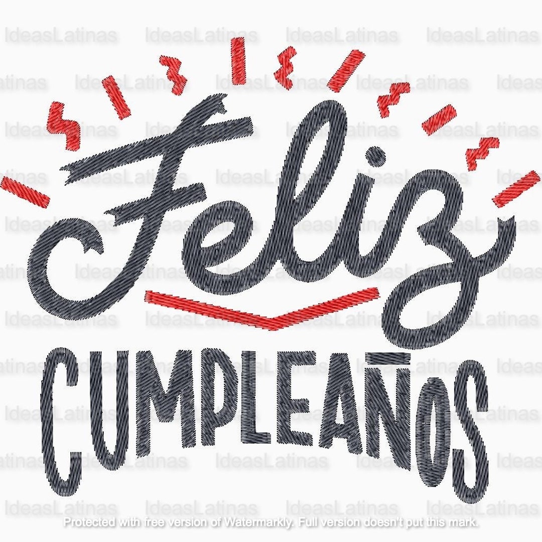 Feliz Cumpleaños Embroidery Design - Etsy