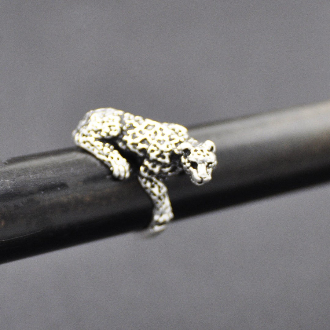 Snow Leopard Ring, Sterling Silver, .925, Endangered Species. Size 5-9 ...