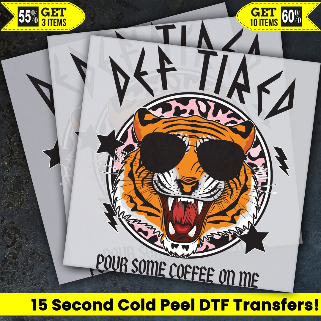 Def Tired Tiger DTF, Retro Ready to Press, Dtf Transfer, Heat Press ...