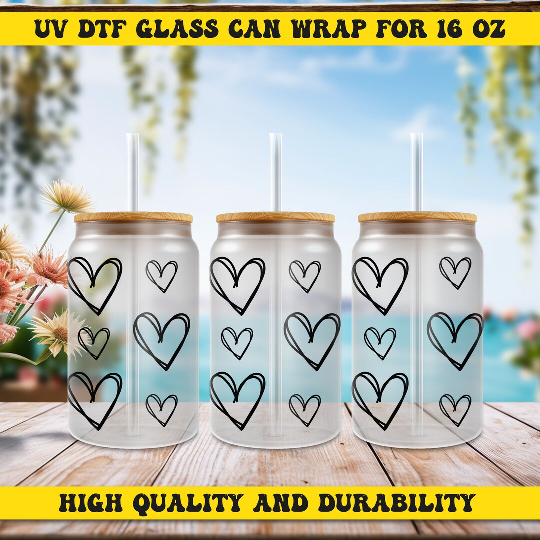Hearth Sketch Ready to Apply UV DTF, Ready for Press, Cup Wrap UV Dtf ...