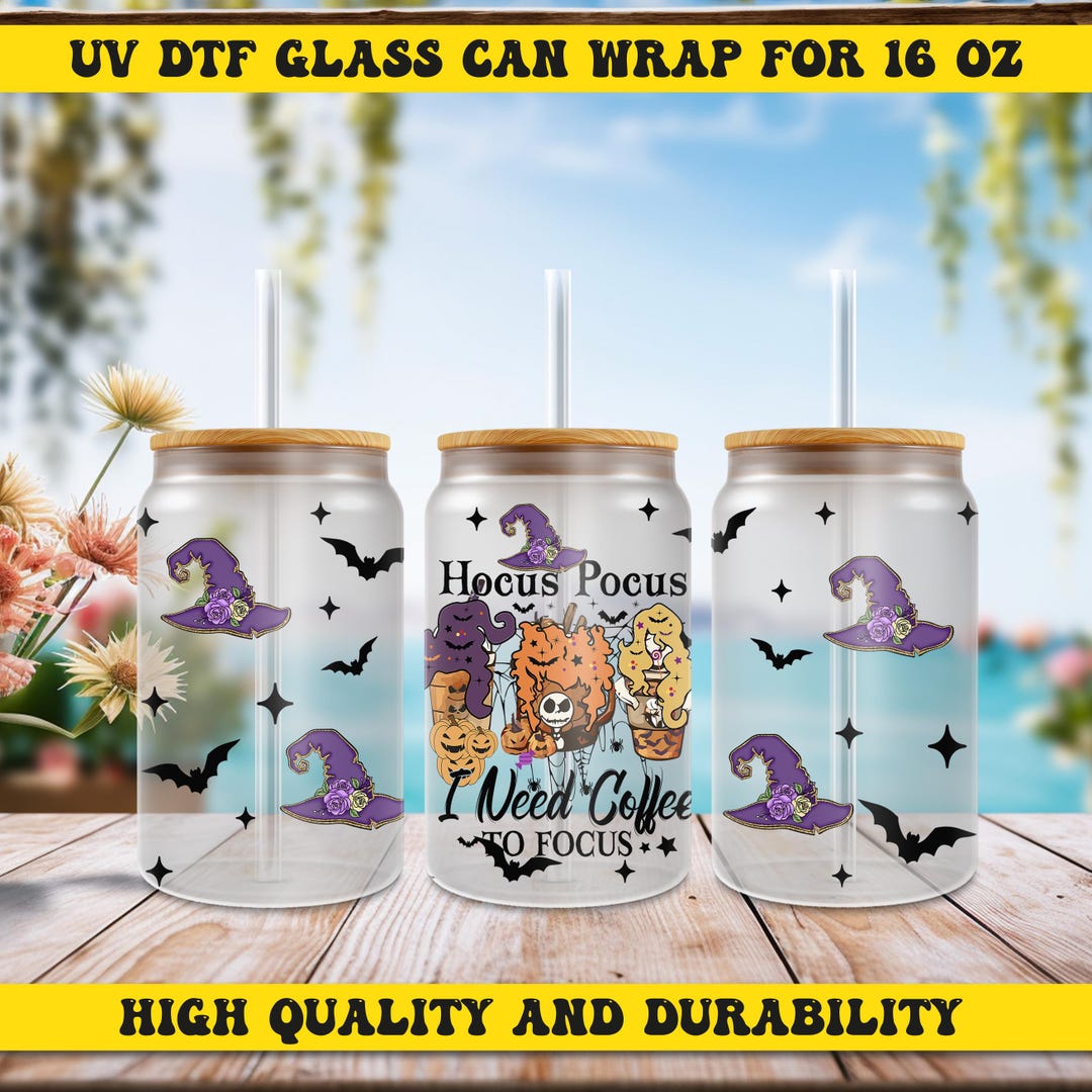 Hocus Pocus Halloween Ready to Apply UV DTF, Ready for Press, Cup Wrap ...