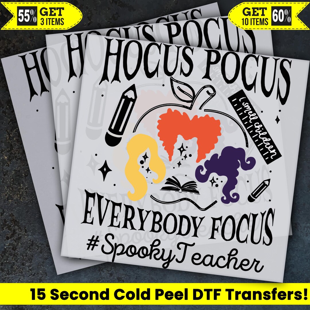 Hocus Pocus Everybody Focus Halloween Ready to Press, Spooky Teacher ...