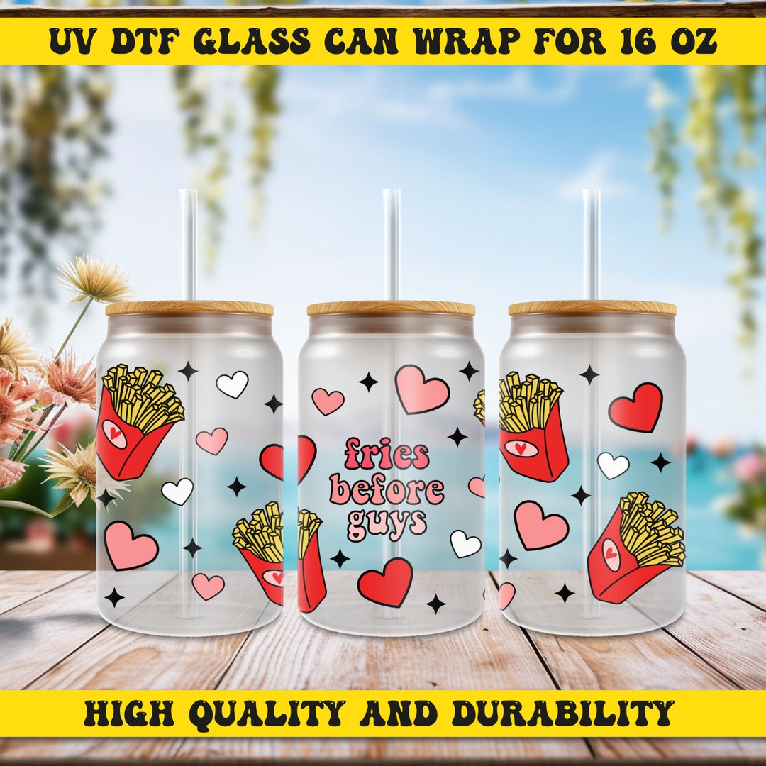 Fries Before Guys Ready to Apply UV DTF, Ready for Press, Cup Wrap UV Dtf, Uv Dtf Transfers, Mug ...