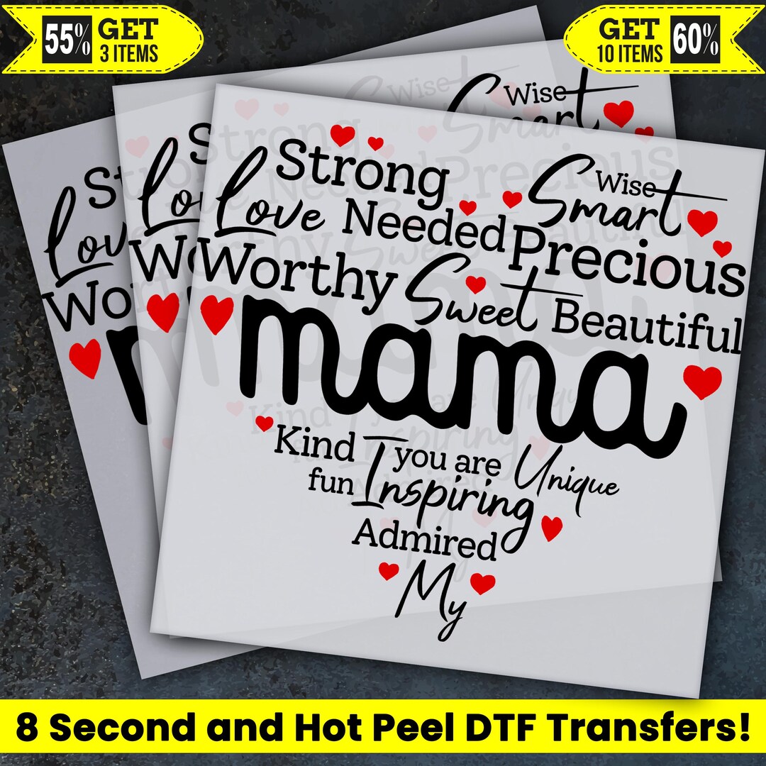 Mama Words, Mommy DTF, Mother's Day, Mom Gift, Ready to Press, Dtf ...