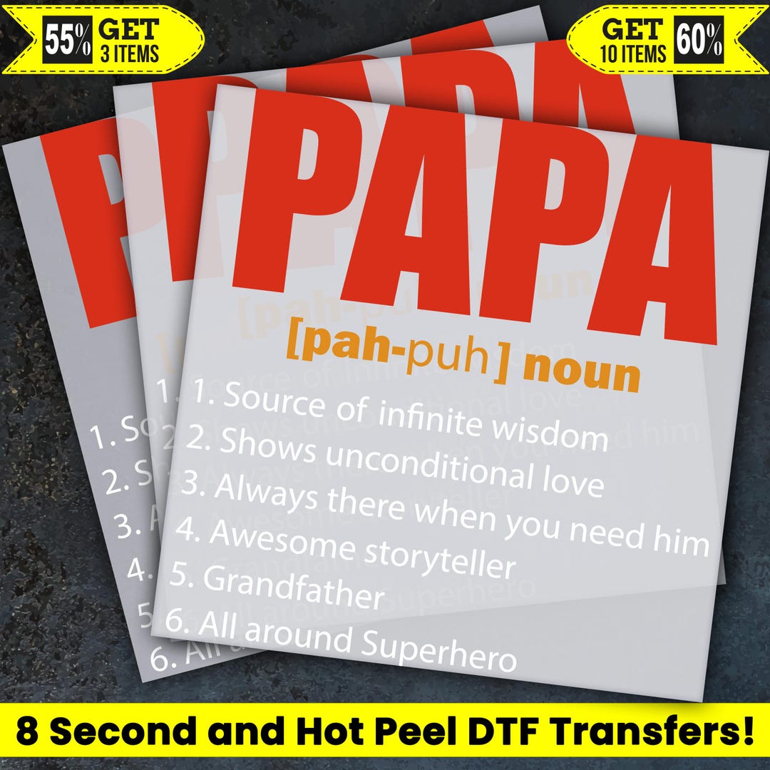 Papa Noun, Daddy DTF, Father's Day, Dad Gift, Papa Ready to Press, Dtf ...