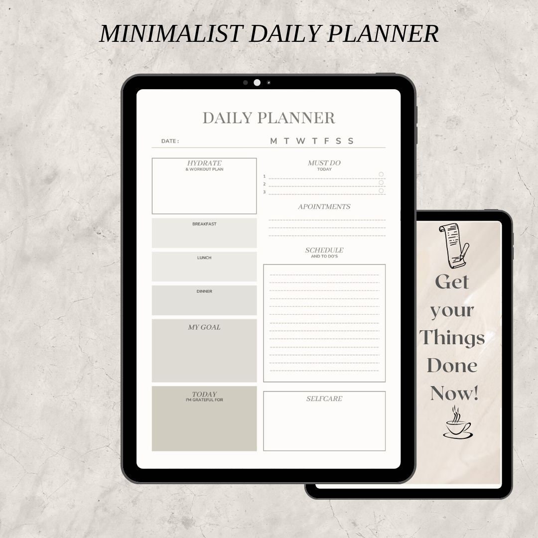 Digital Daily Planner Minimalist Daily Planner iPad 365 Planner Modern ...