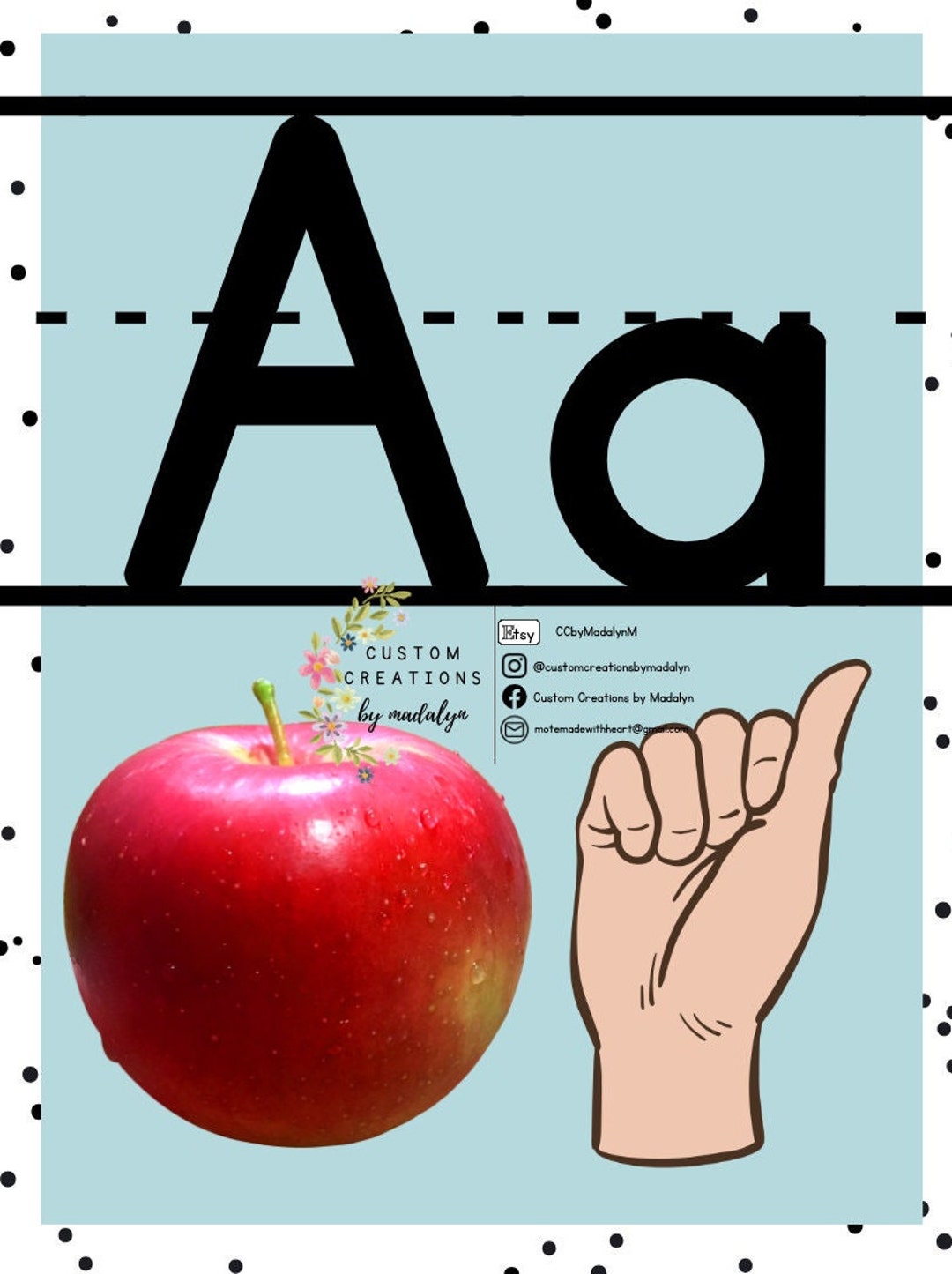 Classroom Alphabet ASL American Sign Language With Pictures Decor Signs ...