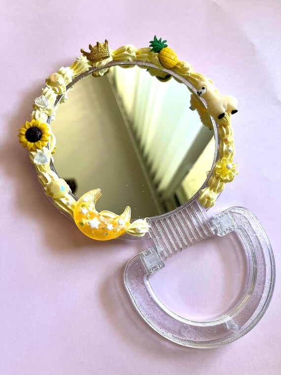 Yellow Decoden Hand Mirror - Etsy