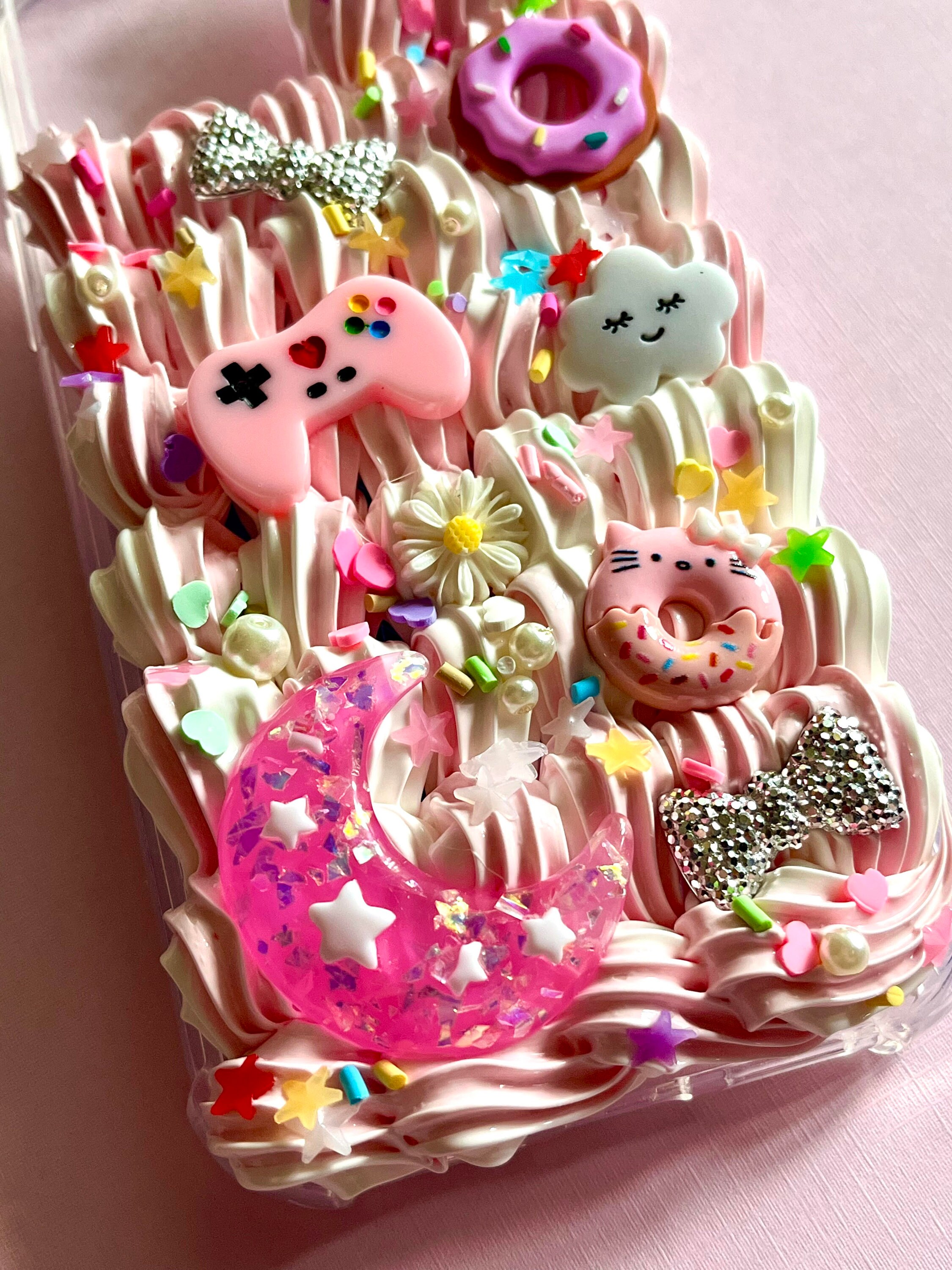 Pink and White Swirl Decoden iPhone Case 11/12/13/pro - Etsy