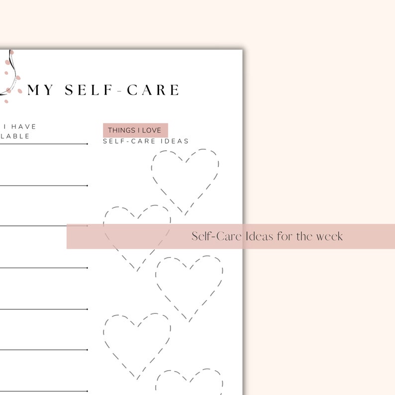 Self-care Planner, Daily, Weekly, Printable Organiser, Routine, Single ...