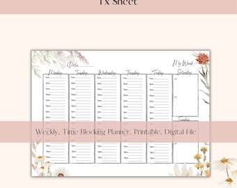 Time Blocking Daily Planner Download and Printable - Etsy